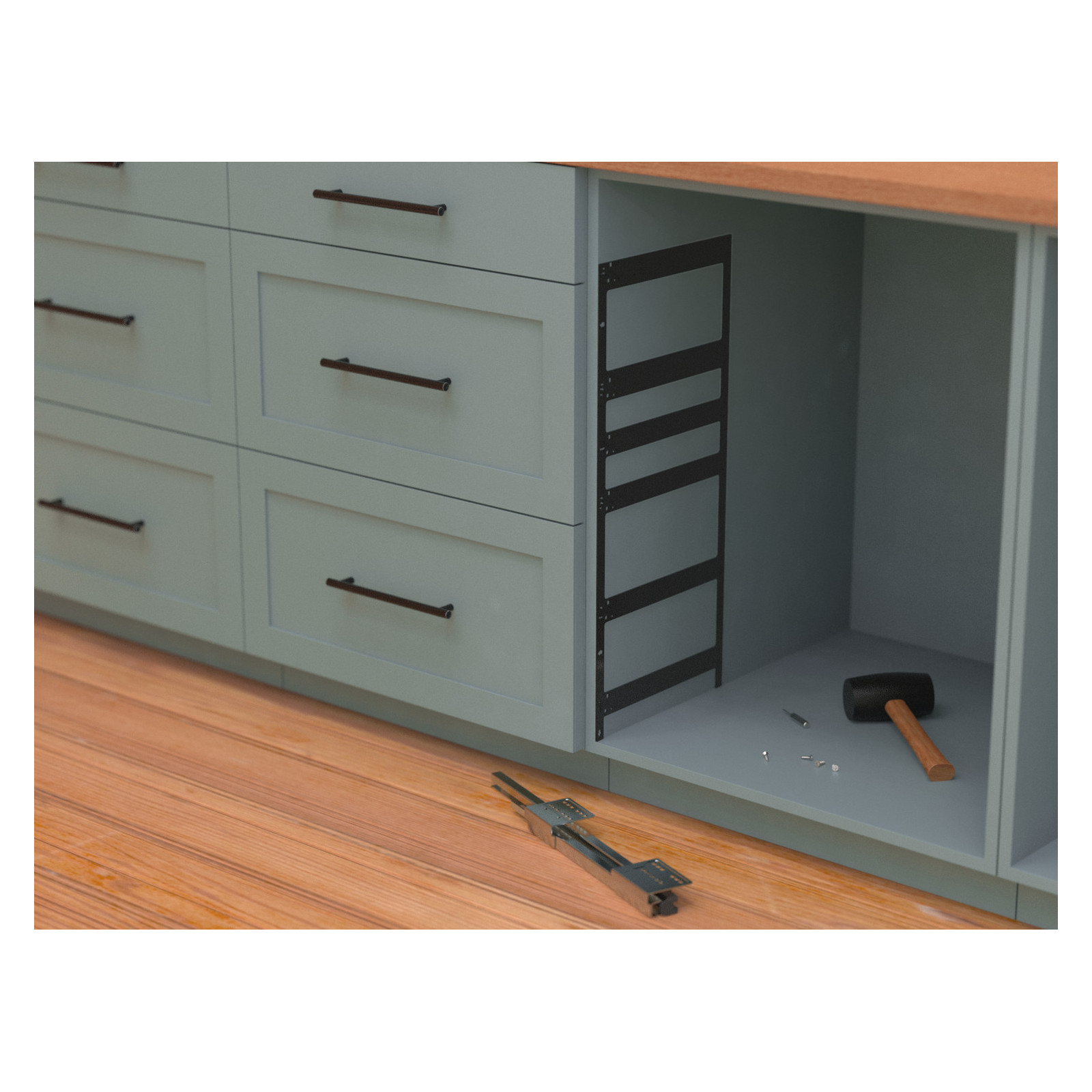 Szablon do montażu szuflad REJS Ultra Box i prowadnic Comfort Slide 3D