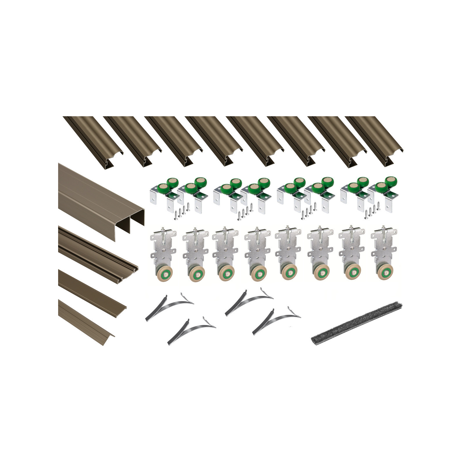 System do drzwi przesuwnych SEVROLL Focus II 18 mm jasny brąz 3,00m 4 ...