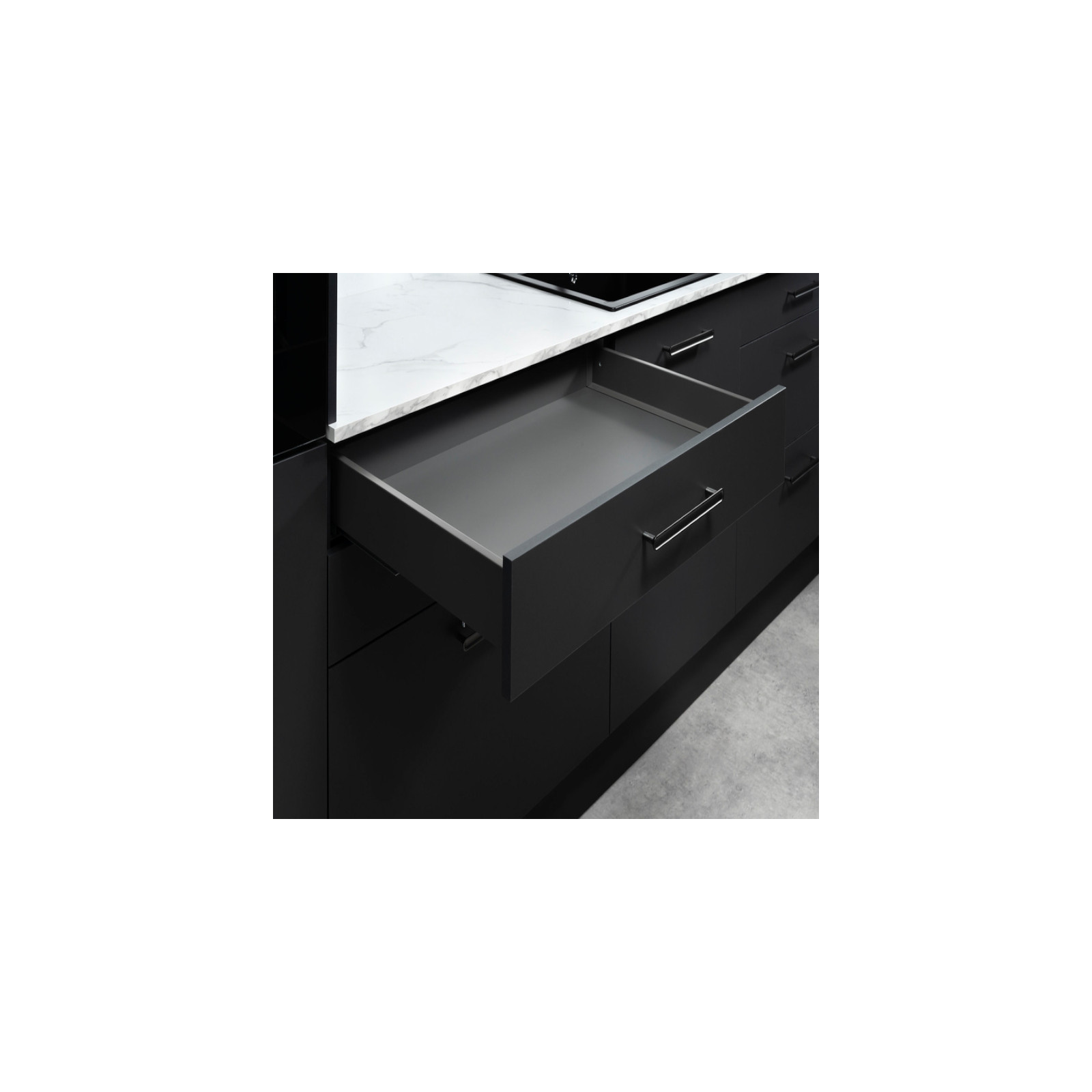 Szuflada HAFELE MATRIX S SLIM 450 mm niska H84 szara 35kg